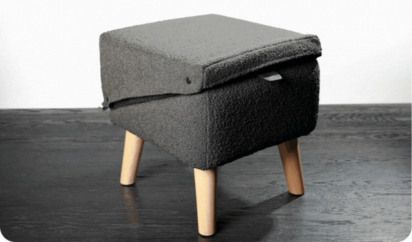 SeatMate® Split Ottoman – Black Bouclé