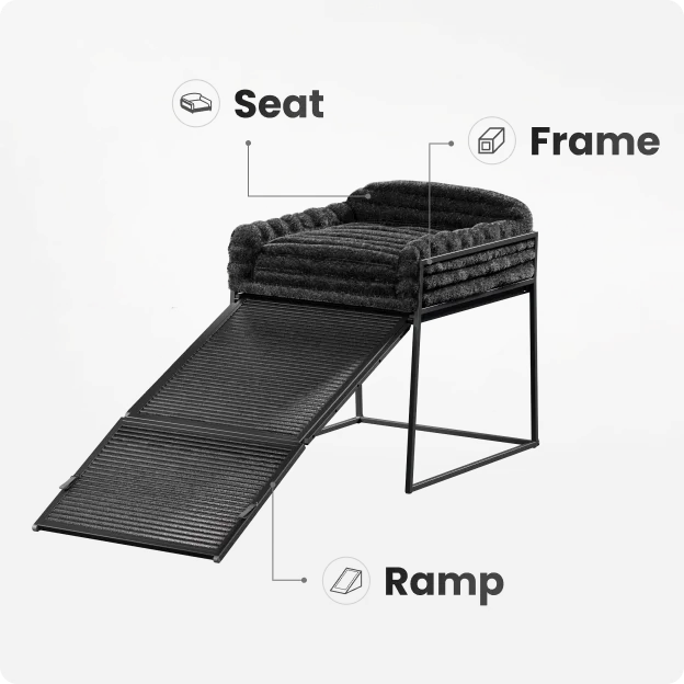 Pet Office Chair: Black Boucle – SeatMate
